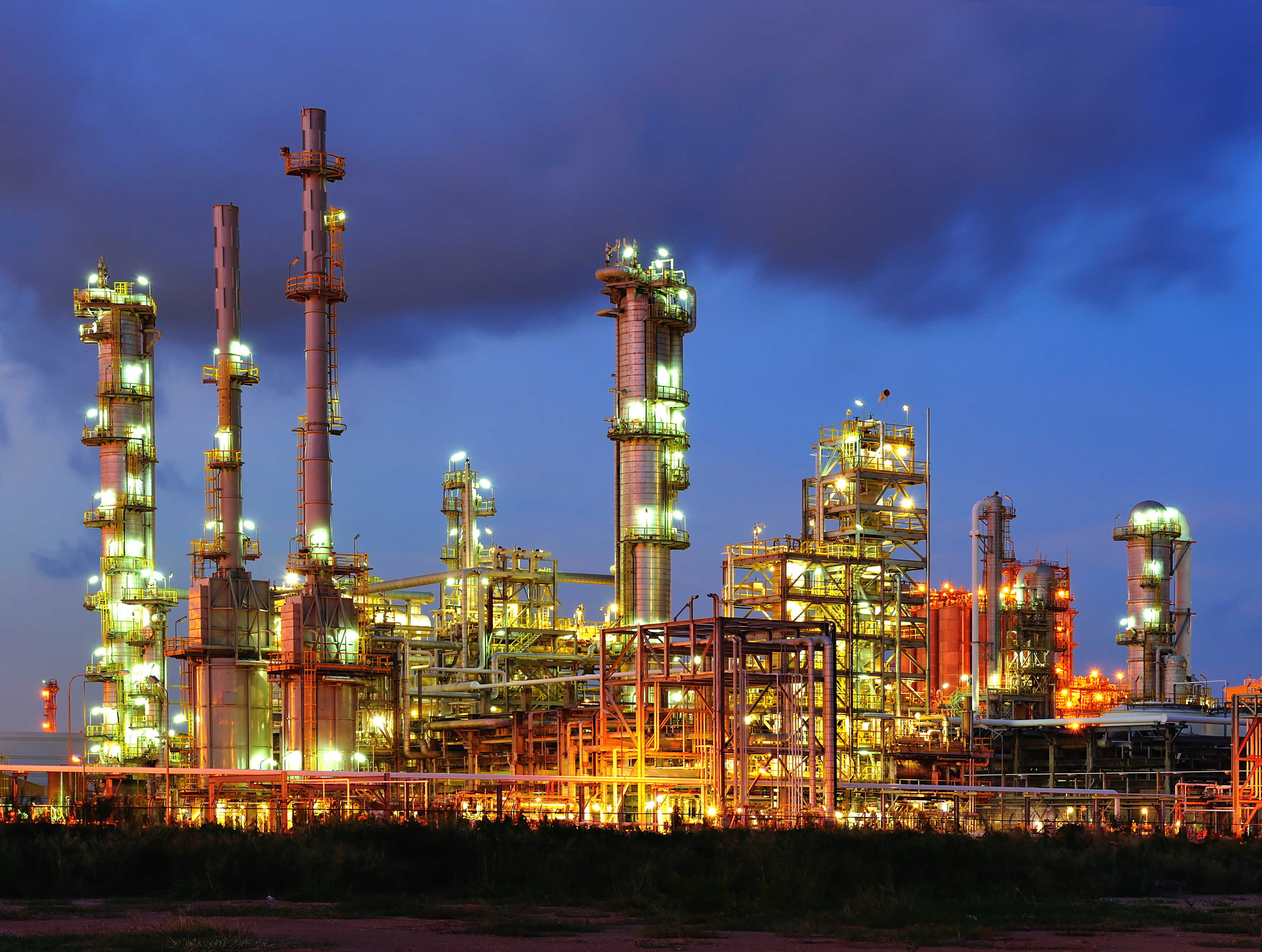 Petrochemical plant in dusk - Rail Logix
